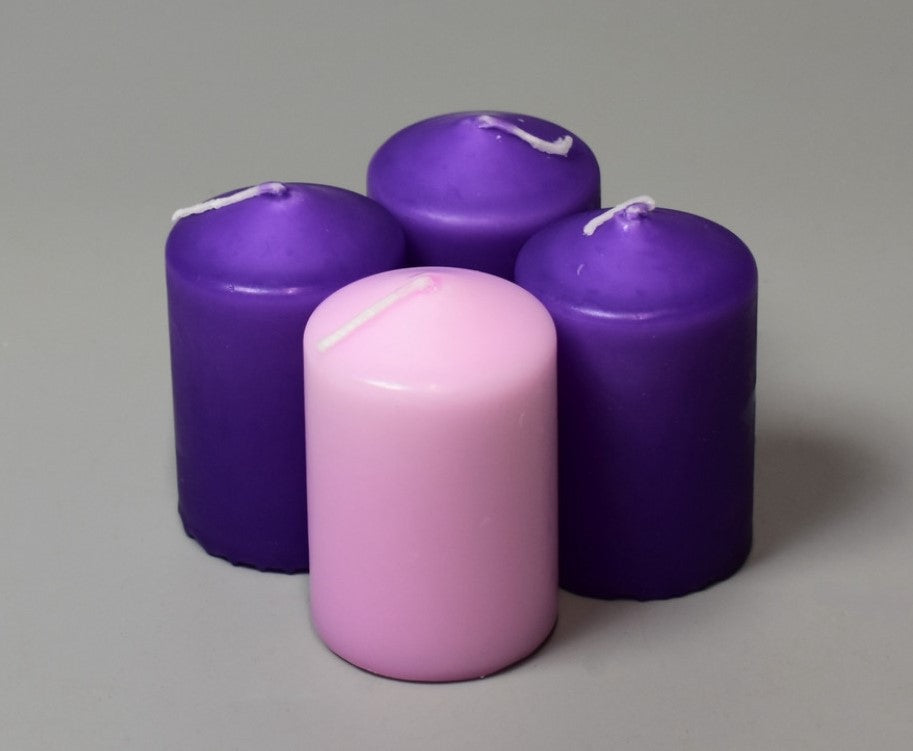 Lumanari advent 4x6cm mov&roz 4buc/pachet – GardeniaDecor